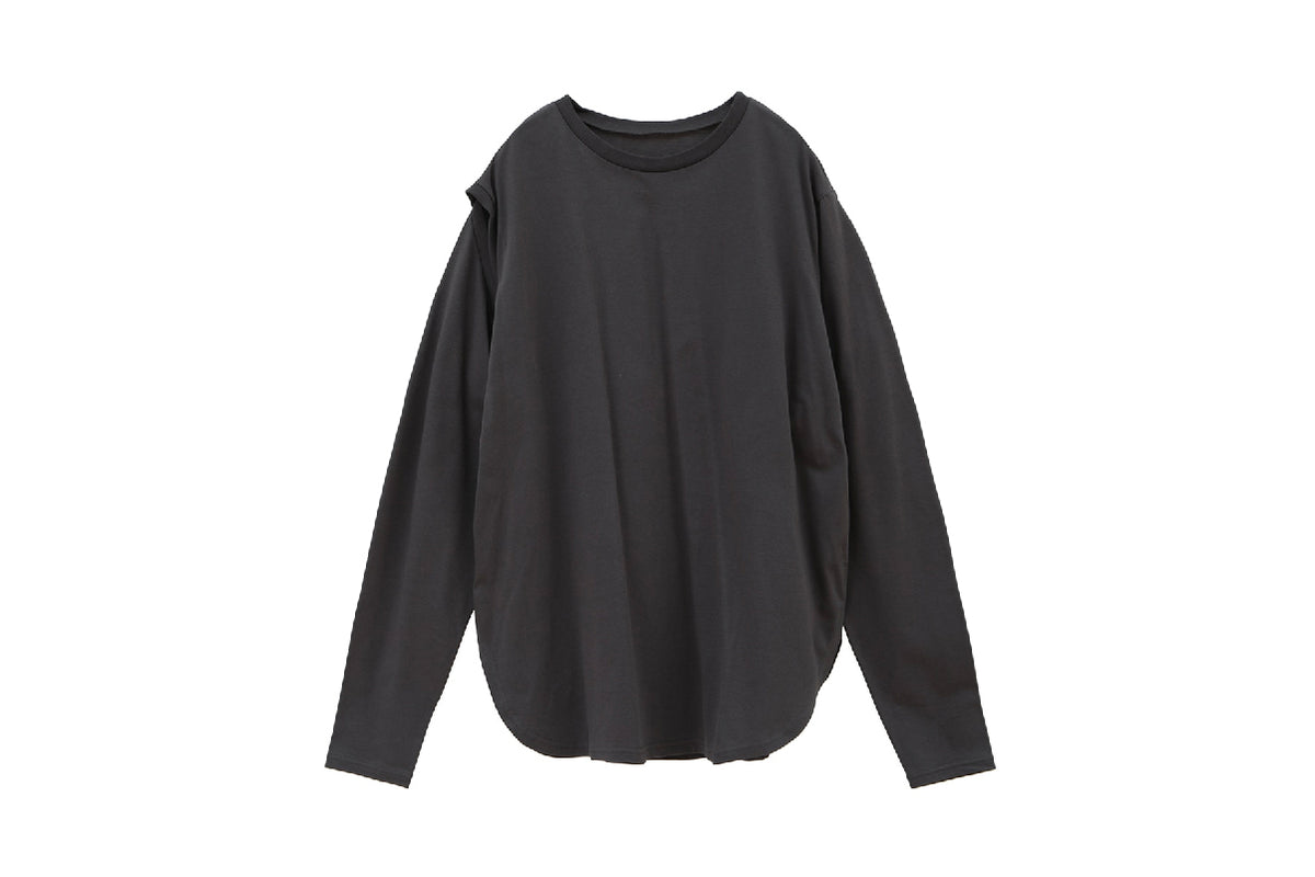Clane 2 Way Asymmetry Tops Charcoal Grey – OKURA
